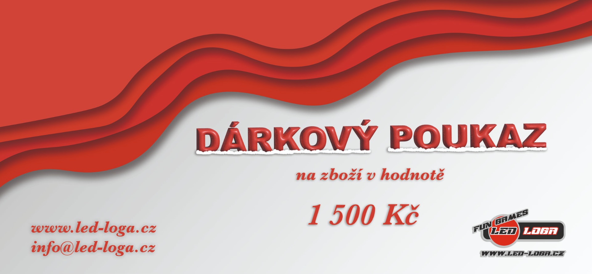 Dárkový poukaz - 1 500,-Kč :: led-loga